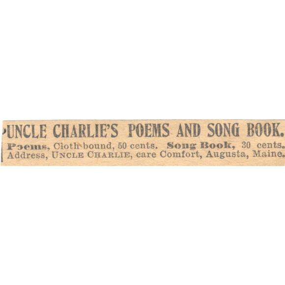 None | Accents | Uncle Charlies Poems Song Book Augusta Maine 91 ...
